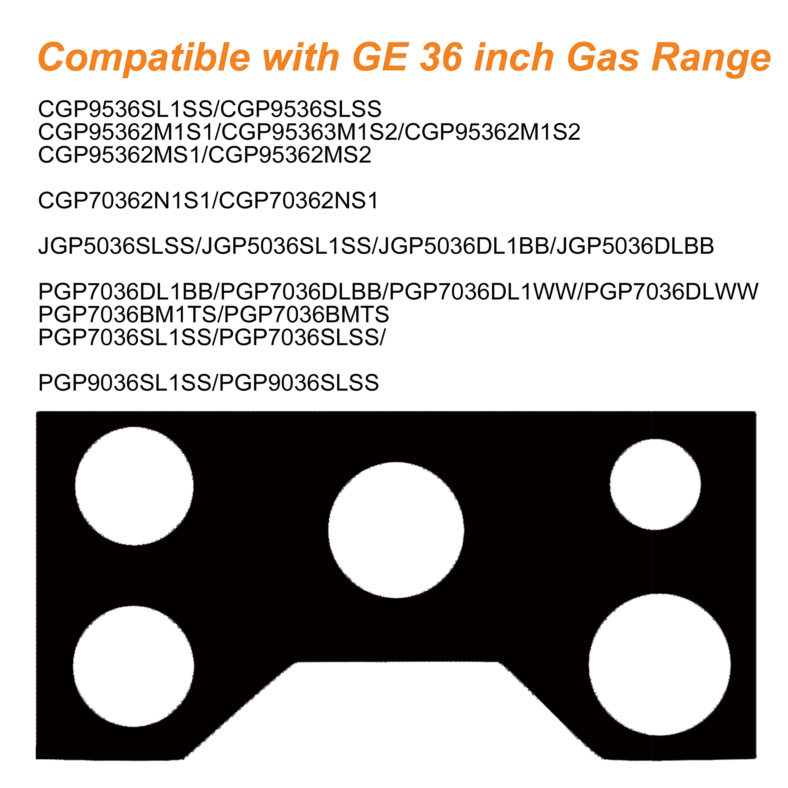 FanXm GE 36 inch Gas Range Protectors - Non Stick Stove Protector for Gas Range - JGP5036,PGP7036,PGP9036,CGP5036,CGP7036