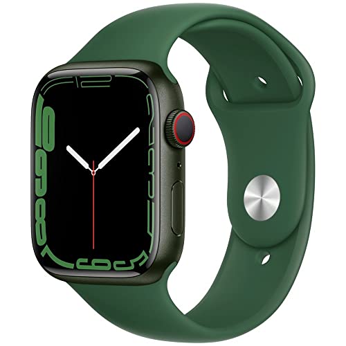 Apple Watch Series 7 (GPS + Cellular, 41mm) Green Aluminum Case with Clover Sport Band, Regular (Renewed)