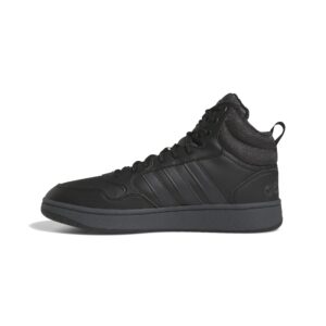 adidas men's hoops 3.0 mid basketball shoes, black/carbon/white, 9.5