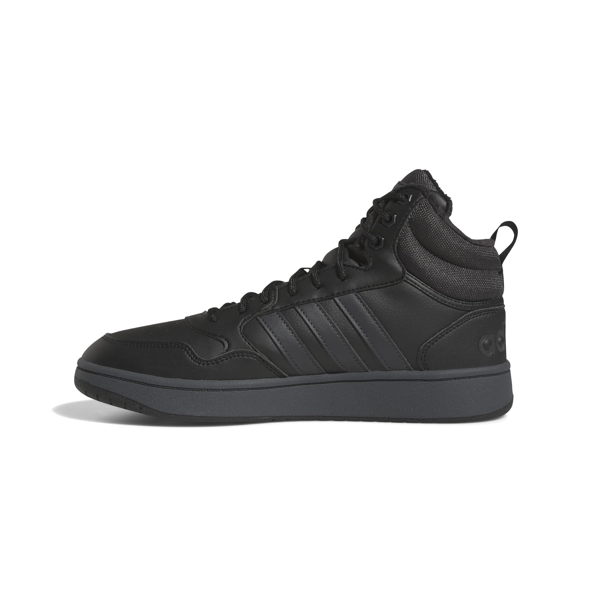 adidas Men's Hoops 3.0 Mid Basketball Shoes, Black/Carbon/White, 9.5