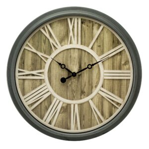 pacific bay mannheim large wall clock decorative lightweight modern wall clock - silent non-ticking 3-d roman numerals easy-to-read battery glass face cover - 20-inch old world clock – latest model