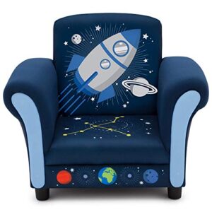 delta children space adventures kids upholstered chair, blue