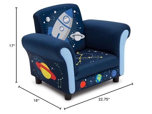 Delta Children Space Adventures Kids Upholstered Chair, Blue