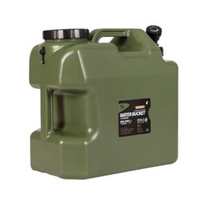 desert & fox water container with spigot 2.6/4.8/6.6gal pe water storage carrier portable green bucket for camping hiking picnic bbq(green 4.8gal)