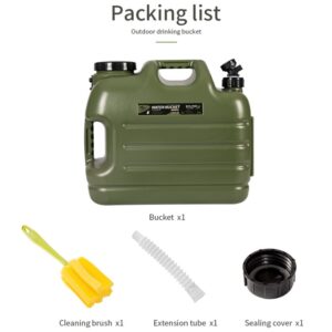 DESERT & FOX Water Container with Spigot 2.6/4.8/6.6Gal PE Water Storage Carrier Portable Green Bucket for Camping Hiking Picnic BBQ(Green 4.8Gal)