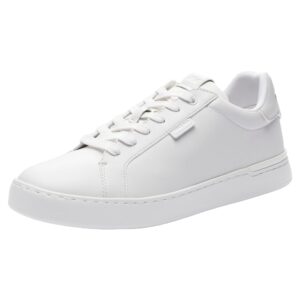 coach men's non tech athletic lowline low top sneaker in leather, color optical white, size 10.5