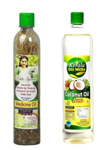 azaz kerala ayurvedic herbal medicine hair oil mix - ( with coconut oil 1 litre)