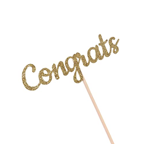 Congrats Cupcake Toppers for Graduation - Congratulations Food Picks, Graduation party decorations, Retirement Cupcake Toppers, Glitter Congrats 2022