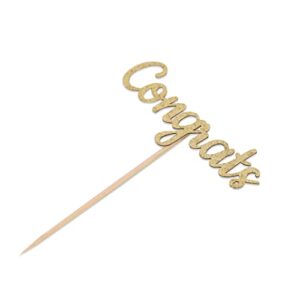 Congrats Cupcake Toppers for Graduation - Congratulations Food Picks, Graduation party decorations, Retirement Cupcake Toppers, Glitter Congrats 2022