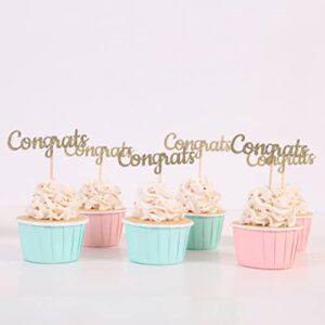 congrats cupcake toppers for graduation - congratulations food picks, graduation party decorations, retirement cupcake toppers, glitter congrats 2022