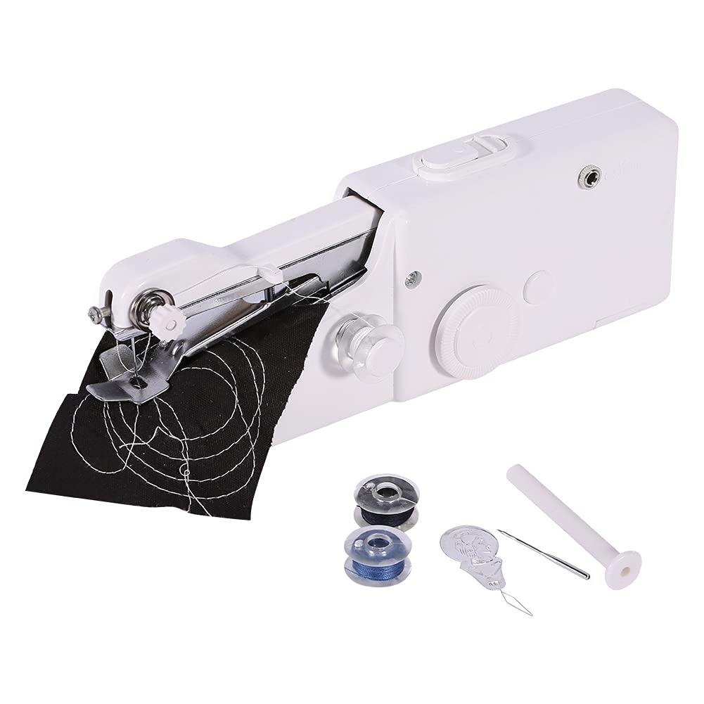 Portable Sewing Machine, Professional Mini Sewing Electric Handheld Quick Stitch Tool Suitable for Beginners DIY Fabric Kids Pet Clothing Curtain