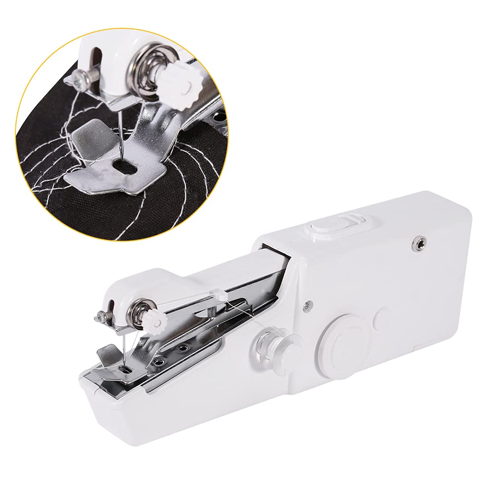 Handheld Sewing Machine, Mini Portable Electric Cordless Fast Sew Machine Household Quick Handy Stitch Repairing Tool for Home Travel DIY Fabric Clothing Handicrafts