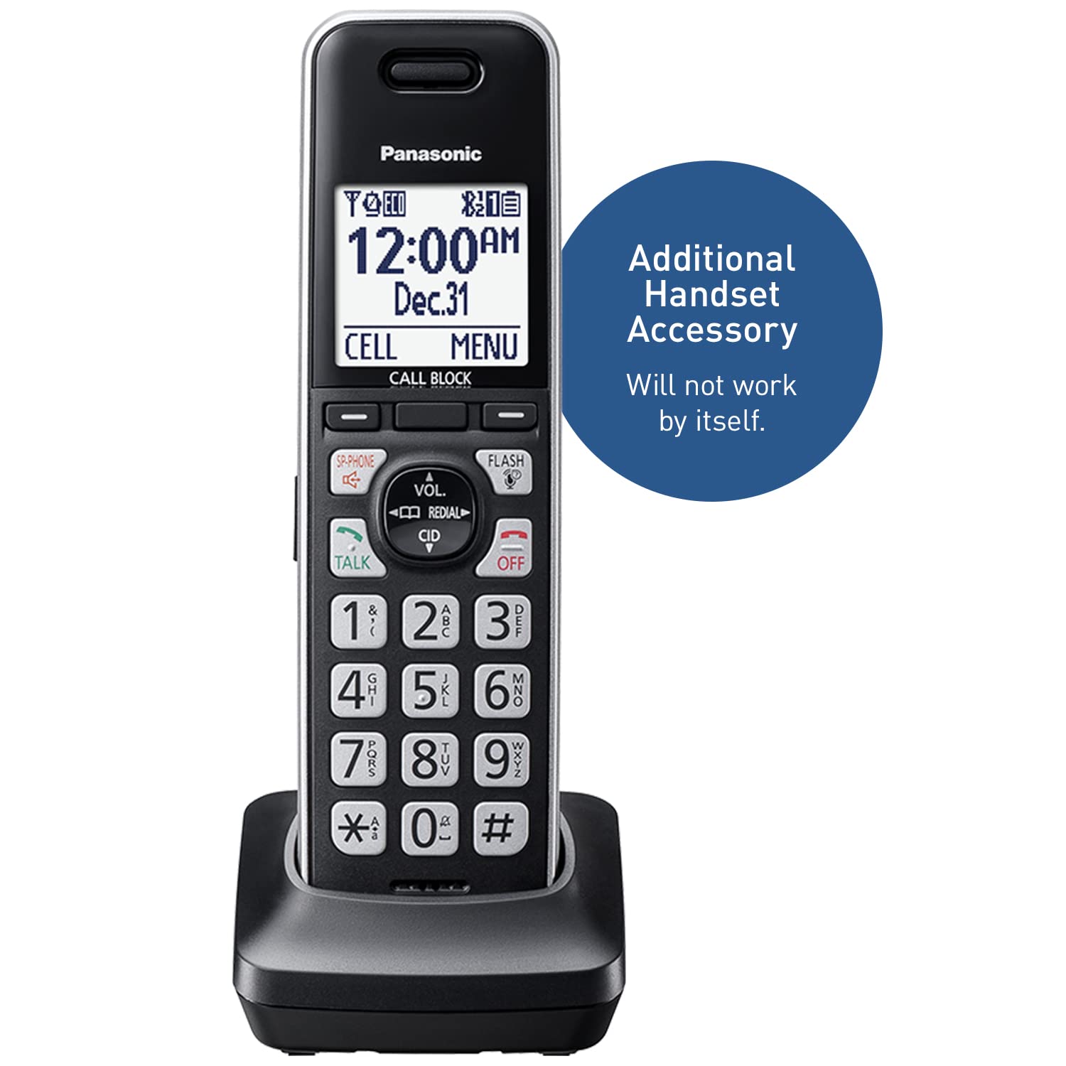 Panasonic Cordless Phone Handset Accessory Compatible with KX-TGF77x Series Cordless Phone Systems - KX-TGFA71S