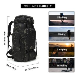 W WINTMING Hiking Backpack for Men 70L/100L Camping Backpack Military Rucksack Molle 3 Days Assault Pack for Climbing