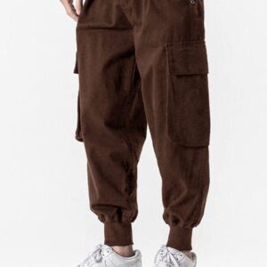 Men's Joggers Pants Casual Baggy Cotton Drawstring Tapered Sweatpants Cargo Hippie Loose Fit Trousers with Multi-Pocket