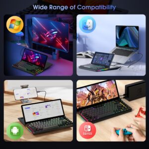 Kwumsy Touchscreen Mechanical Gaming Keyboard- K3 Portable Monitor Multifunctional Keyboard with 13'' Touchscreen USB/SSD Expansion Compact 82 Keys RGB LED Backlight FN-Key for Windows Mac Android