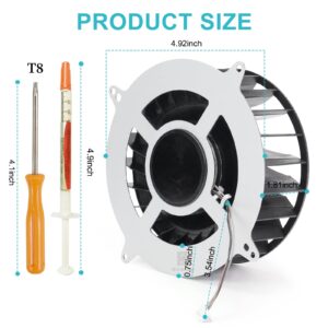 AMAICXX PS5 Fan Internal Cooling Fan Replacement for Sony Playstation 5 PS5 23 Blades Fan 12047GA-12M-WB-01 12V 2.4A General 17 Blades Fan G12L12MS1AH-56J14 (with Heatsink Paste&Screwdriver T8)