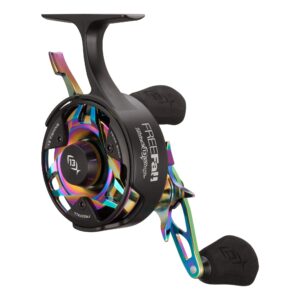 13 FISHING - Freefall Carbon - Trick Shop Edition 2022 - Inline Ice Fishing Reel - 2.5:1 Gear Ratio - Right Hand Retrieve - BBCFFTS222.5-RH