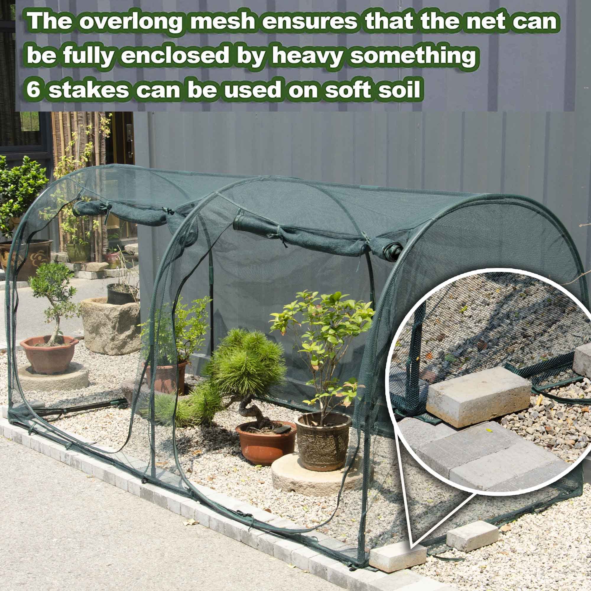 Large Tunnel 8.2'x4' Plant Netting Cover 4FT Tall Crop Cage Netting Pest Guard Cover for Vegetables Fruits Durable Gardening Net for Plant and Animal