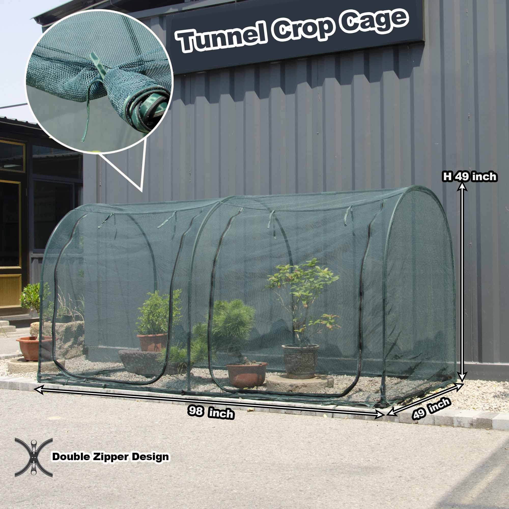 Large Tunnel 8.2'x4' Plant Netting Cover 4FT Tall Crop Cage Netting Pest Guard Cover for Vegetables Fruits Durable Gardening Net for Plant and Animal