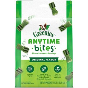 greenies anytime bites dog treats, original flavor, 24 oz. bag, 1.5 pound (pack of 1)