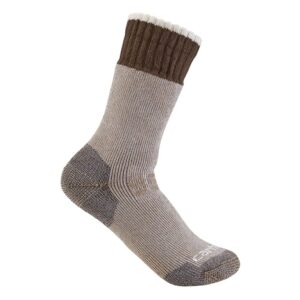 carhartt women's heavyweight synthetic-wool blend boot sock, khaki, small