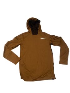 hurley h2o-dri atticus fastlane ls surf hoody - ale brown - m