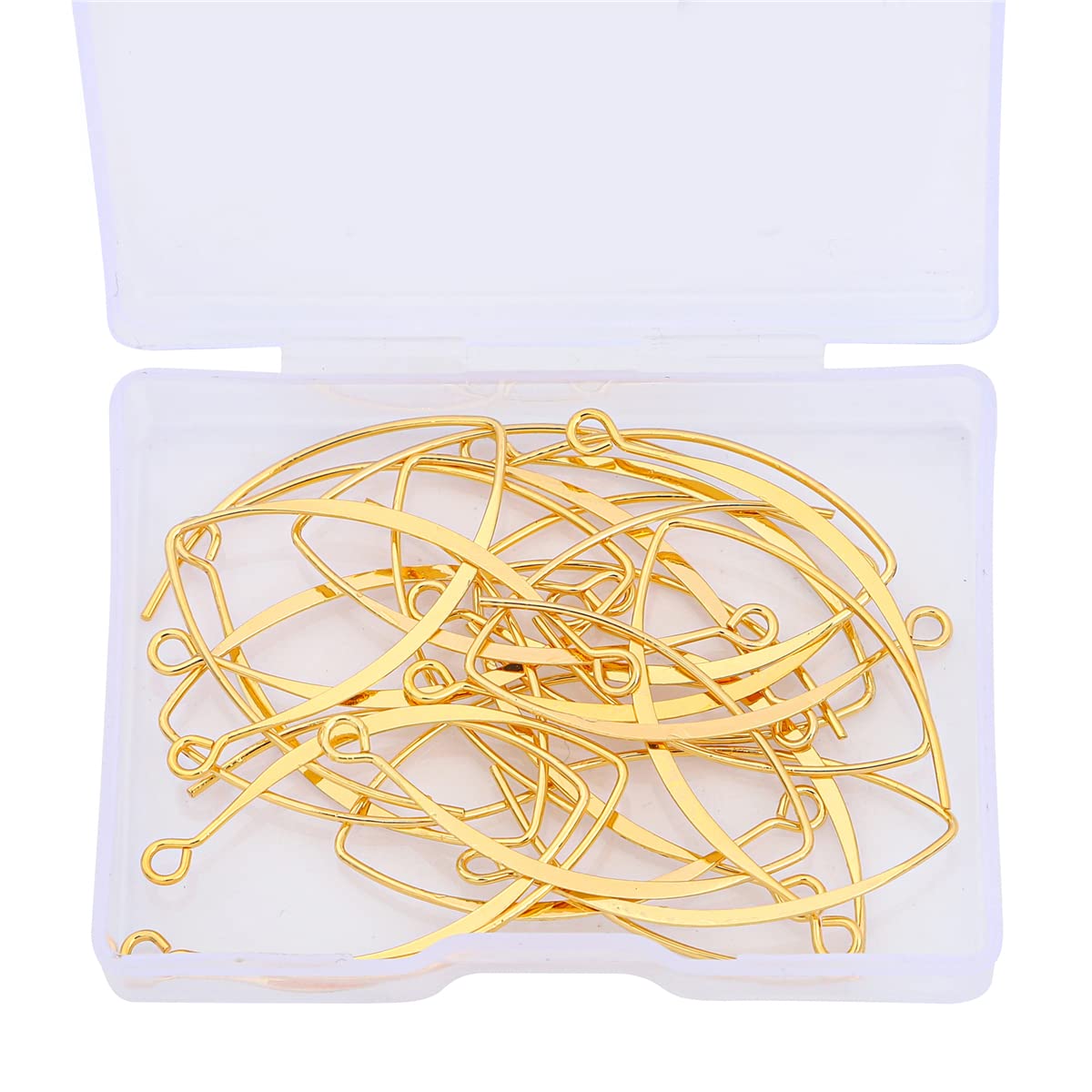 BEADIA 18K Gold Plated Earring Hooks U Shape 15x38mm 20pcs for Jewelry Making Findings