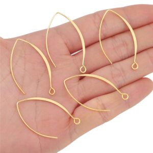 BEADIA 18K Gold Plated Earring Hooks U Shape 15x38mm 20pcs for Jewelry Making Findings