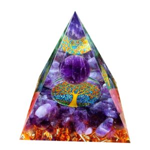 weiensc orgone pyramid - healing crystals pyramid and healing stones, crystal stone energy generator for yoga reiki meditaion blanacing chakra