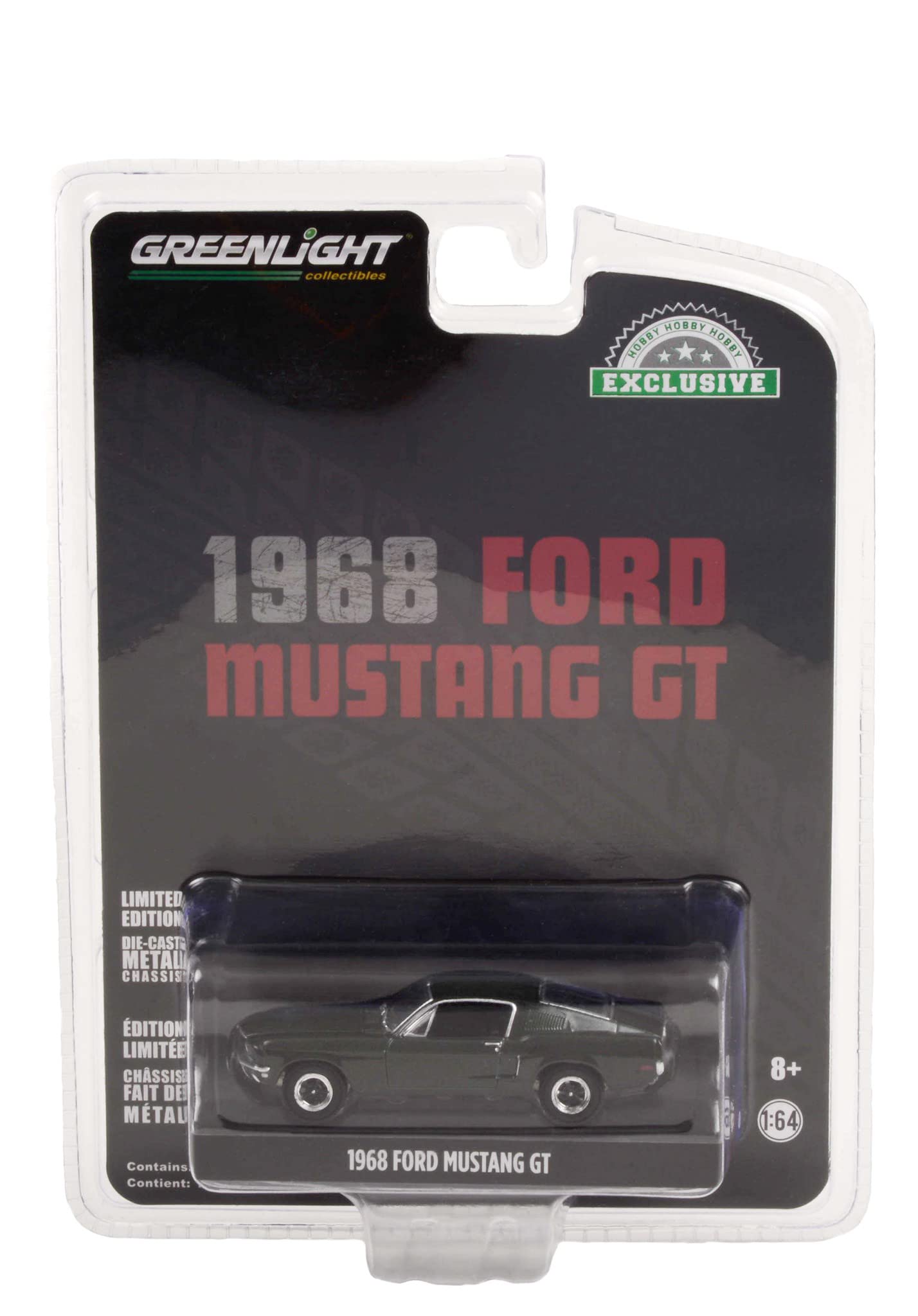 GreenLight 1:64 1968 for&d Mustang GT Fastback - Highland Green 44723 [Shipping from Canada]