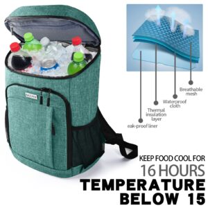 BAGLHER Cooler Backpack, Leakproof 30 Cans Insulated Soft Cooler Bag, Lightweight Lunch Box Backpack for Camping, Hiking, Picnics