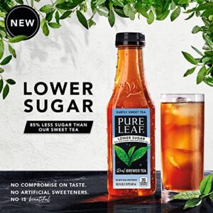 Pure Leaf Iced Tea, Subtly Sweet Peach, Lower Sugar, 18.5 Fl Oz (Pack of 12)