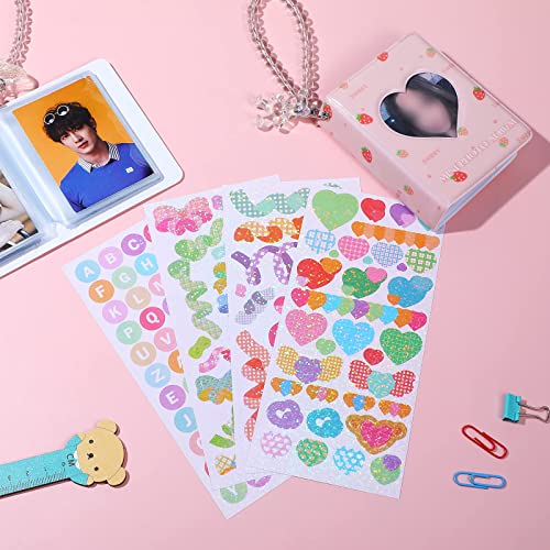 2 Pcs 3 Inch Kpop Photocard Holder Mini Photo Photocard Album Collect Book Binder 40 Pockets with Cute Decorative Stickers and Bracelet Photo Card Holders (Cute Style)