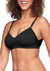 warner's women's no side effects underarm and back-smoothing comfort wireless lift t-shirt bra rn2231a, black, xl