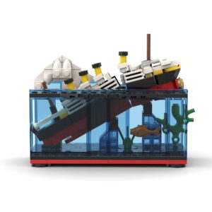 mikemeng 247pcs moc rms cruise sank titanic break in half toy building blockswith case building blocks ship boat kits model construcrion sets…