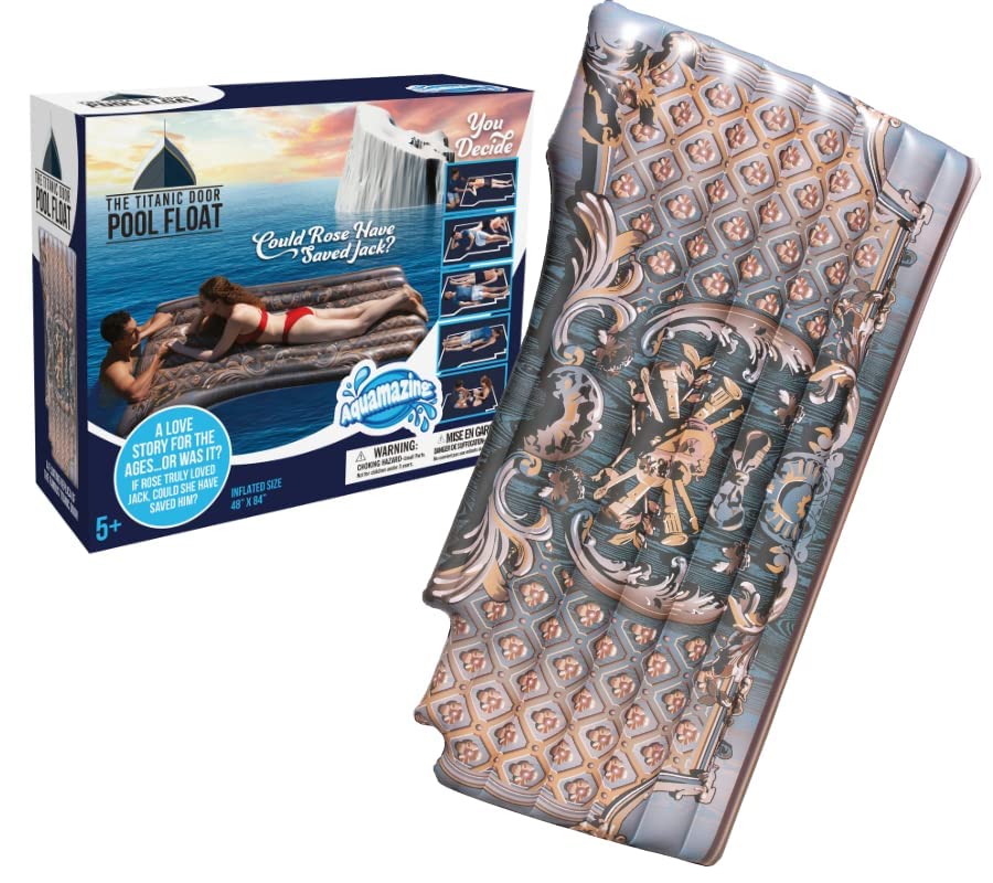 The Original Titanic Movie Pool Float- 48"x84" Inflatable Double Sized 2-Person Raft of Floating Door-Fun Swimming Lounger - Could Rose Really Have Saved Jack?- Great Gift for Film Fans & Birthdays