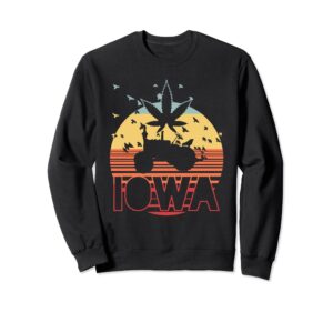 retro rainbow tractor farmer iowa farmer cbd oil hemp oil sweatshirt