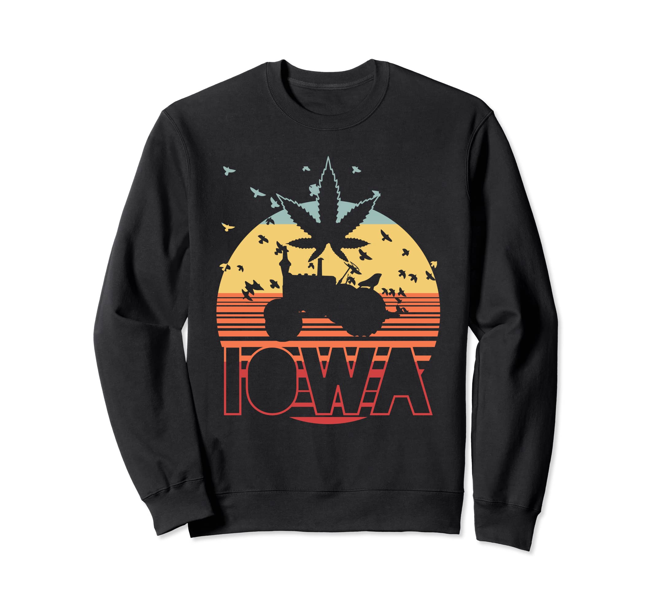 Retro Rainbow Tractor Farmer Iowa Farmer Cbd Oil Hemp Oil Sweatshirt