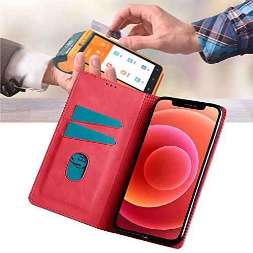 Fansipro Wallet Folio Case for Samsung GALAXY A40, Premium PU Leather Slim Fit Cover for Galaxy A40, 2 Card Slots, Easy Use, Red