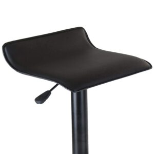 Winsome Obsidian Pub Table and 2 Obsidian Adjustable Backless Swivel Air Lift Stool