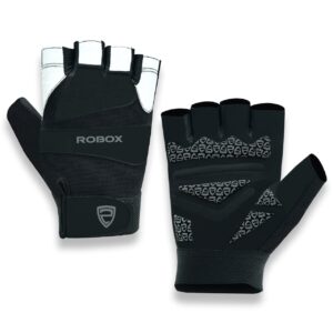 robox workout gloves for men and women - reinforced palm exercise, training, gym gloves for weight lifting (large)