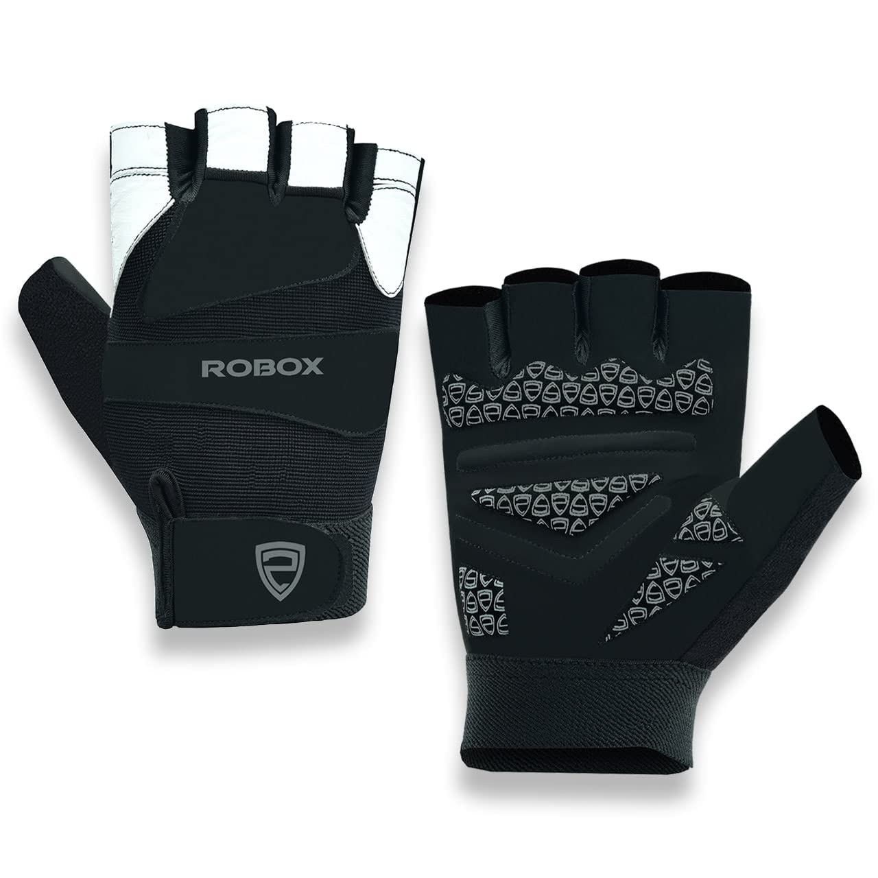 ROBOX Workout Gloves for Men and Women - Reinforced Palm Exercise, Training, Gym Gloves for Weight Lifting (Large)