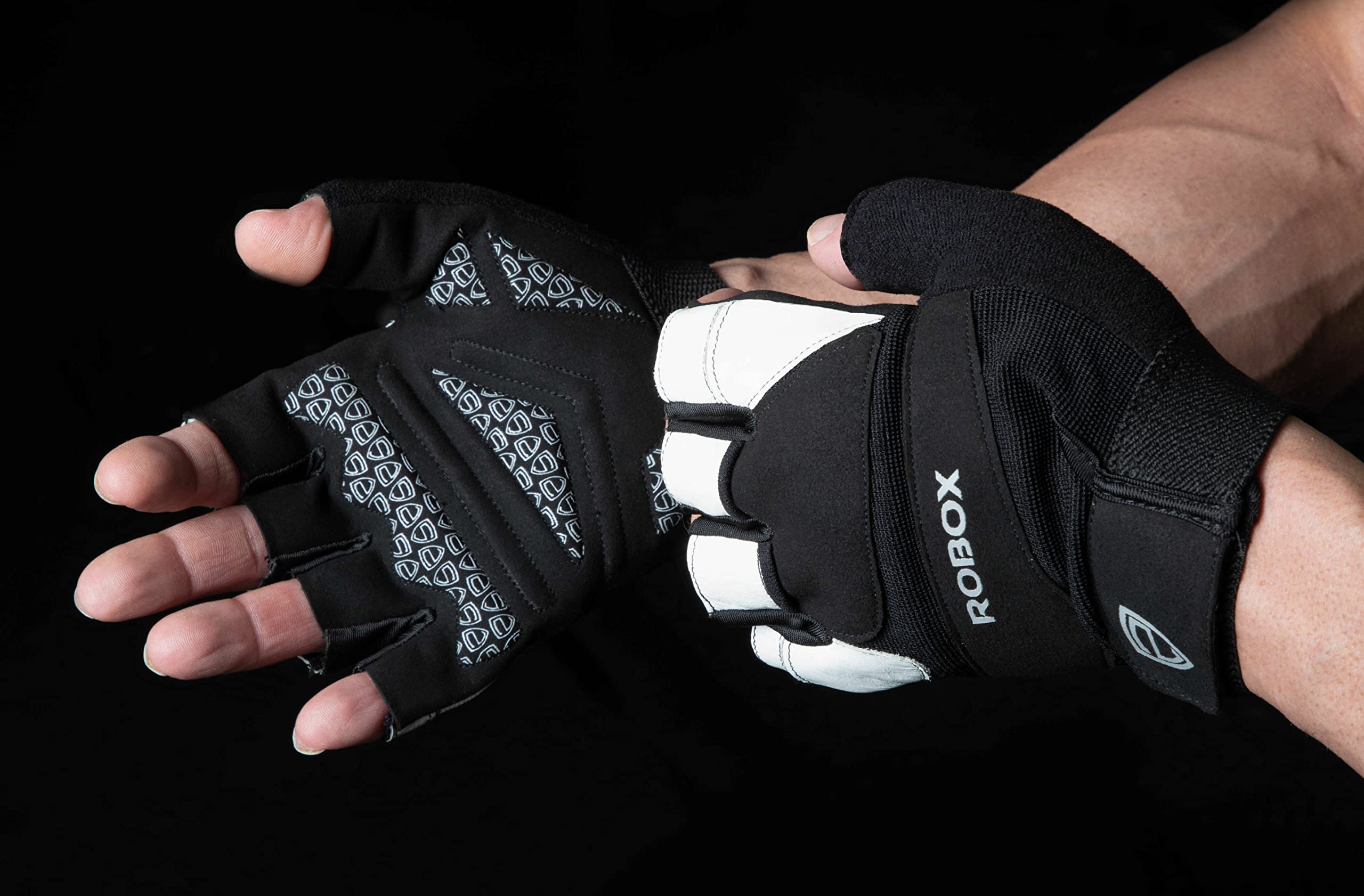 ROBOX Workout Gloves for Men and Women - Reinforced Palm Exercise, Training, Gym Gloves for Weight Lifting (Large)