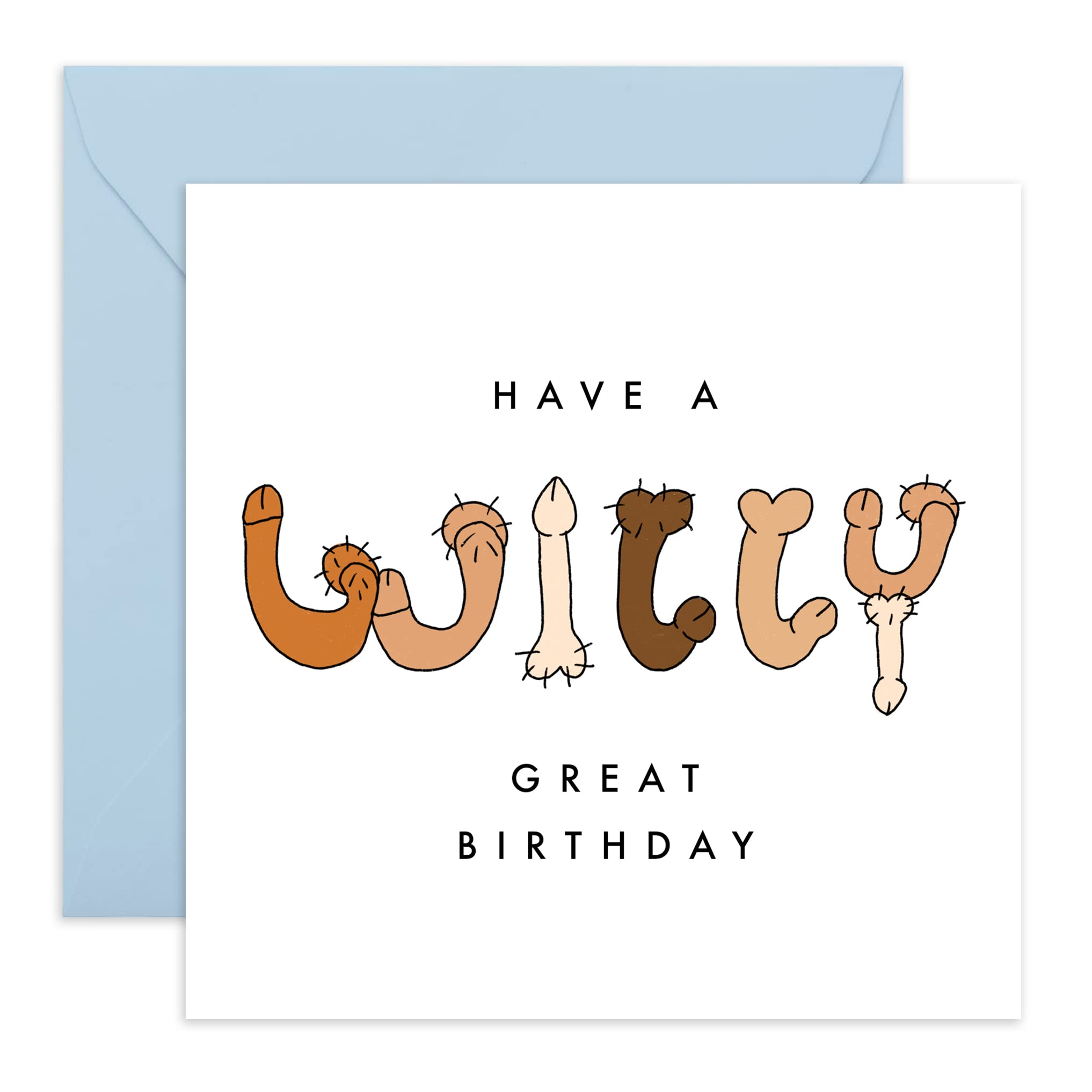 CENTRAL 23 - Rude Birthday Card for Women Men - 'Willy Great Birthday' - Funny Greeting Card - Humourous - Cheeky - Banter - Offensive - for Female Friends - Comes with Stickers