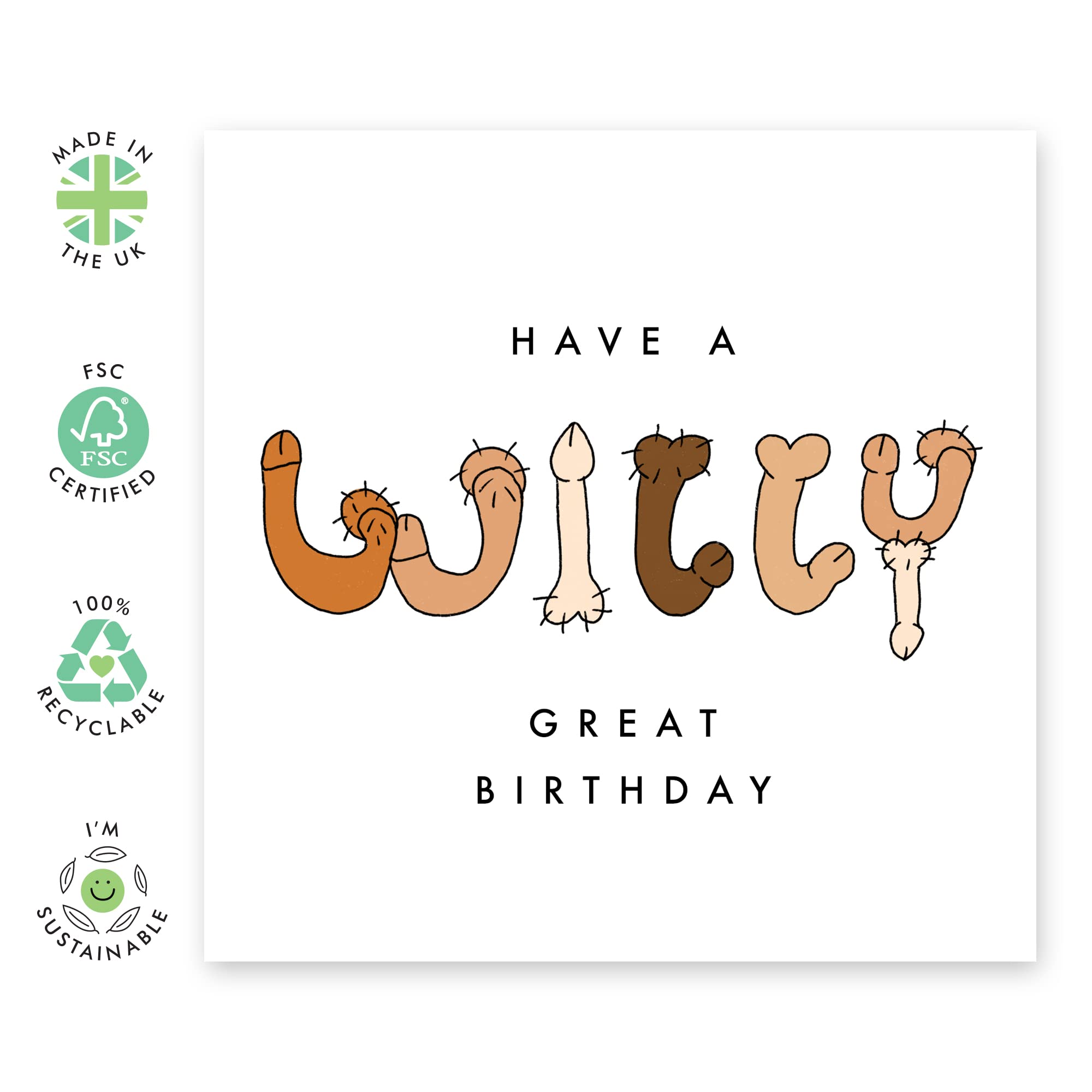 CENTRAL 23 - Rude Birthday Card for Women Men - 'Willy Great Birthday' - Funny Greeting Card - Humourous - Cheeky - Banter - Offensive - for Female Friends - Comes with Stickers