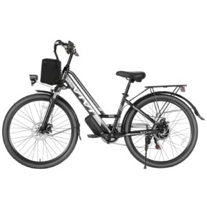 vivi electric bike 500w commuter ebike 26" electric city cruiser bicycle, 20 mph ebikes for adults with 48v removable battery, up to 50 miles, professional 7 speed