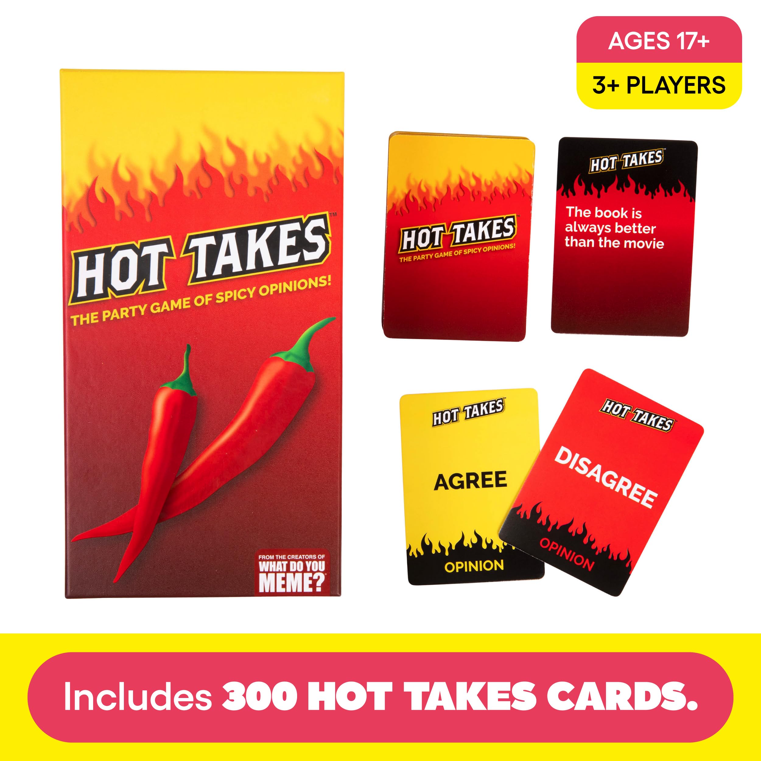 WHAT DO YOU MEME? Hot Takes - The Party Game of Spicy Opinions - Adult Party Games & Fun Gifts for Adults