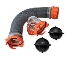 camco 3-foot super heavy-duty tote tank sewer hose kit | 18mil hts vinyl (39645), black