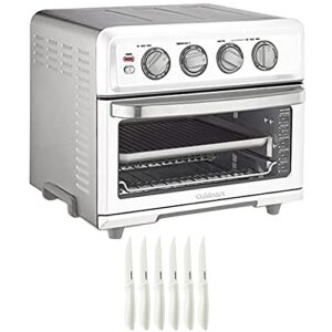 cuisinart toa-70w airfryer toaster oven with grill - white bundle with cuisinart advantage 6-piece ceramic coated serrated steak knife set